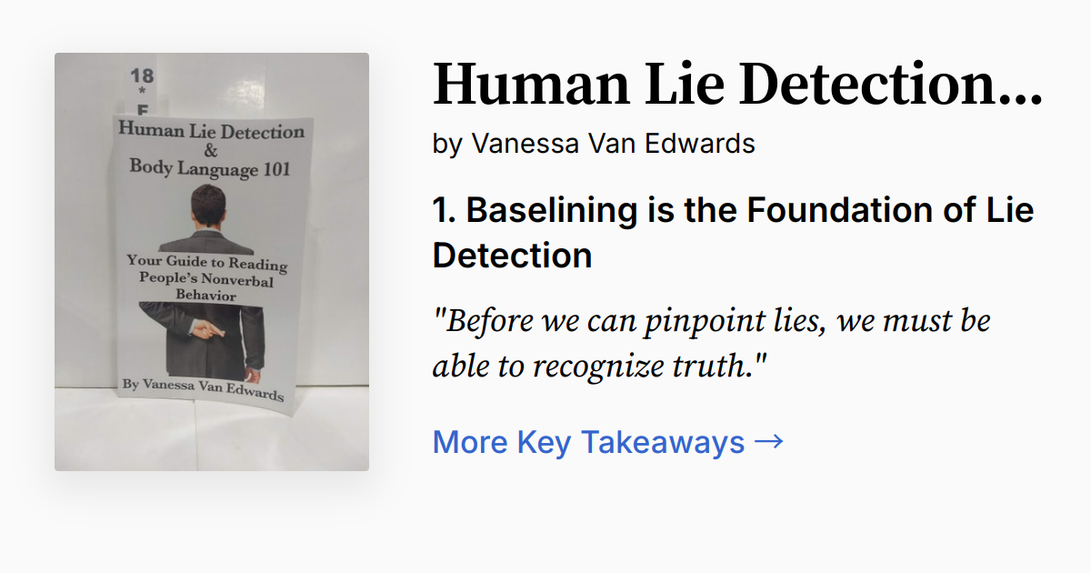 Human Lie Detection and Body Language 101 | Summary, Audio, Quotes, FAQ