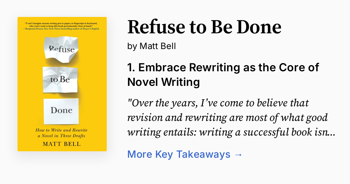 Refuse to Be Done | Summary, Audio, Quotes, FAQ