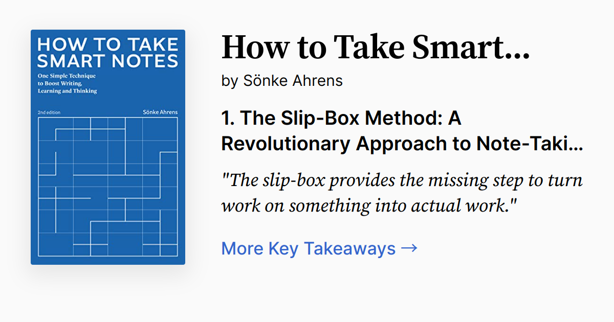 How to Take Smart Notes | Summary, Quotes, FAQ, Audio
