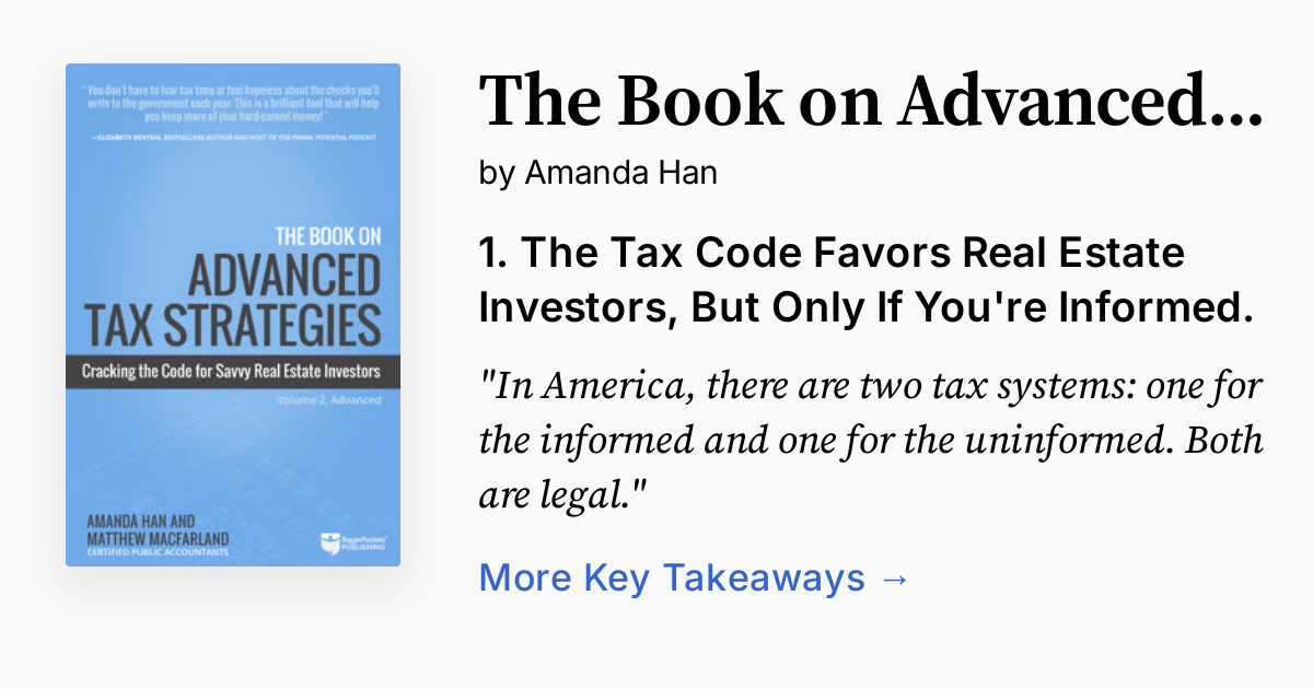 The Book on Advanced Tax Strategies | Summary, Audio, Quotes