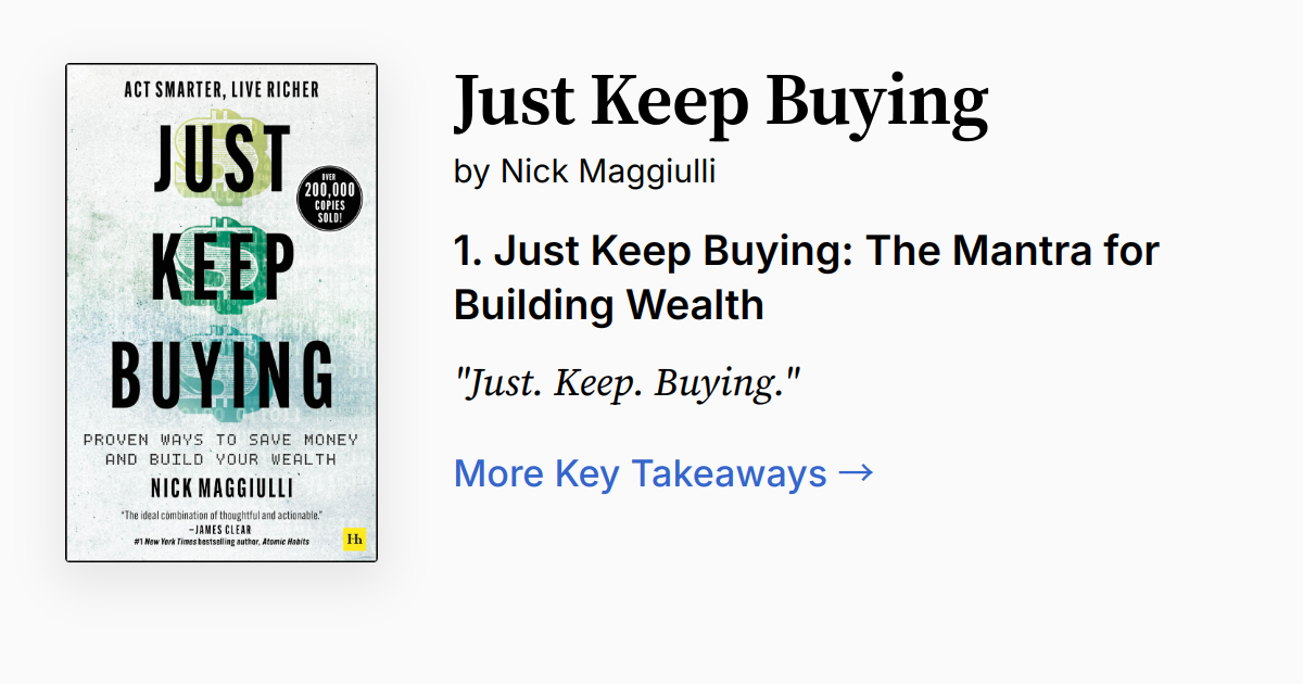 Just Keep Buying | Summary, Audio, Quotes, FAQ