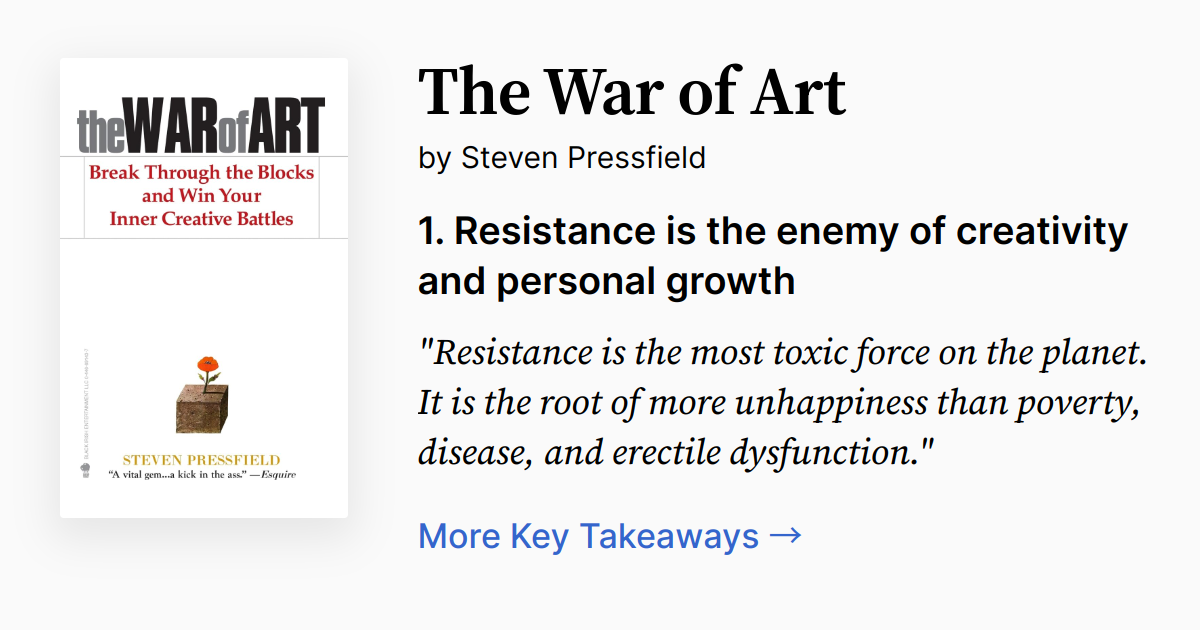 The War of Art by Steven Pressfield | Summary, Audio, Quotes, FAQ