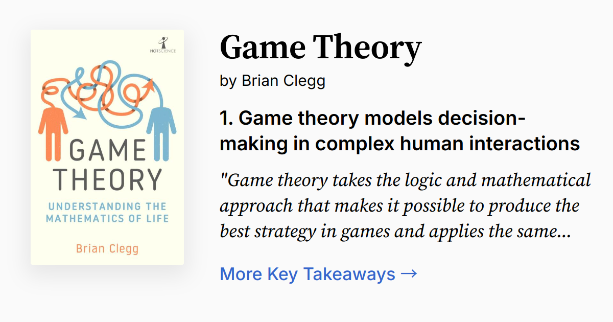 Game Theory by Brian Clegg | Summary, Audio, Quotes, FAQ