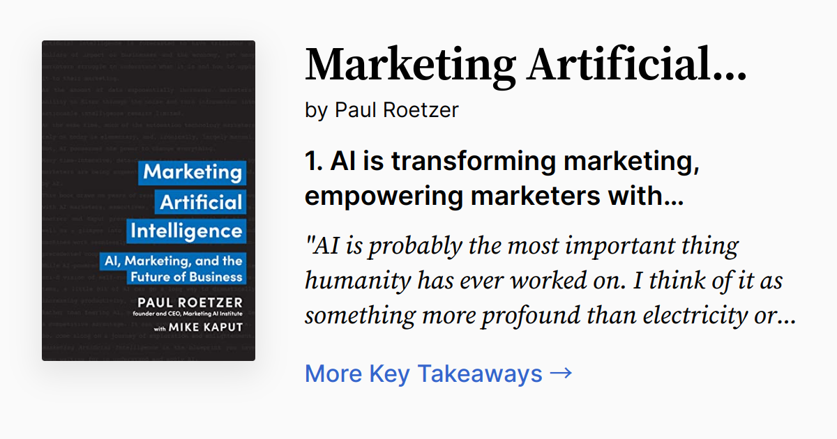 Marketing Artificial Intelligence | Summary, Audio, Quotes, FAQ