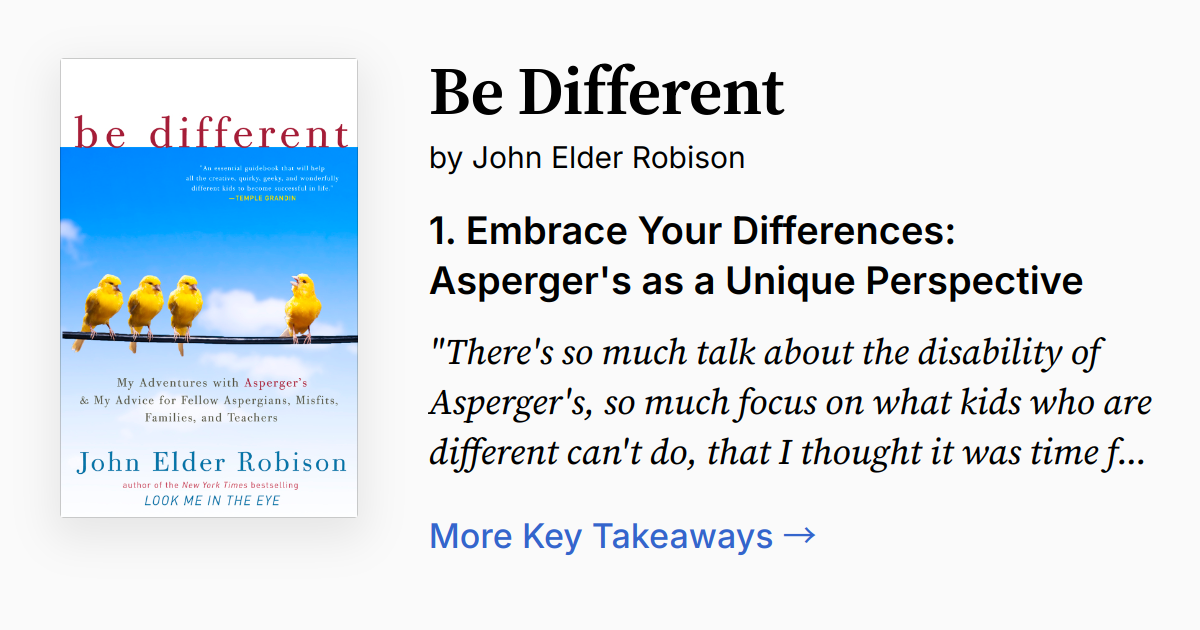 Be Different by John Elder Robison | Summary, Audio, Quotes, FAQ