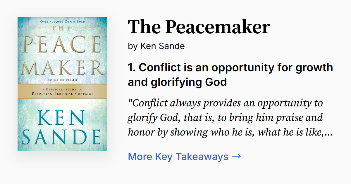 The Peacemaker by Ken Sande | Summary, Quotes, FAQ, Audio