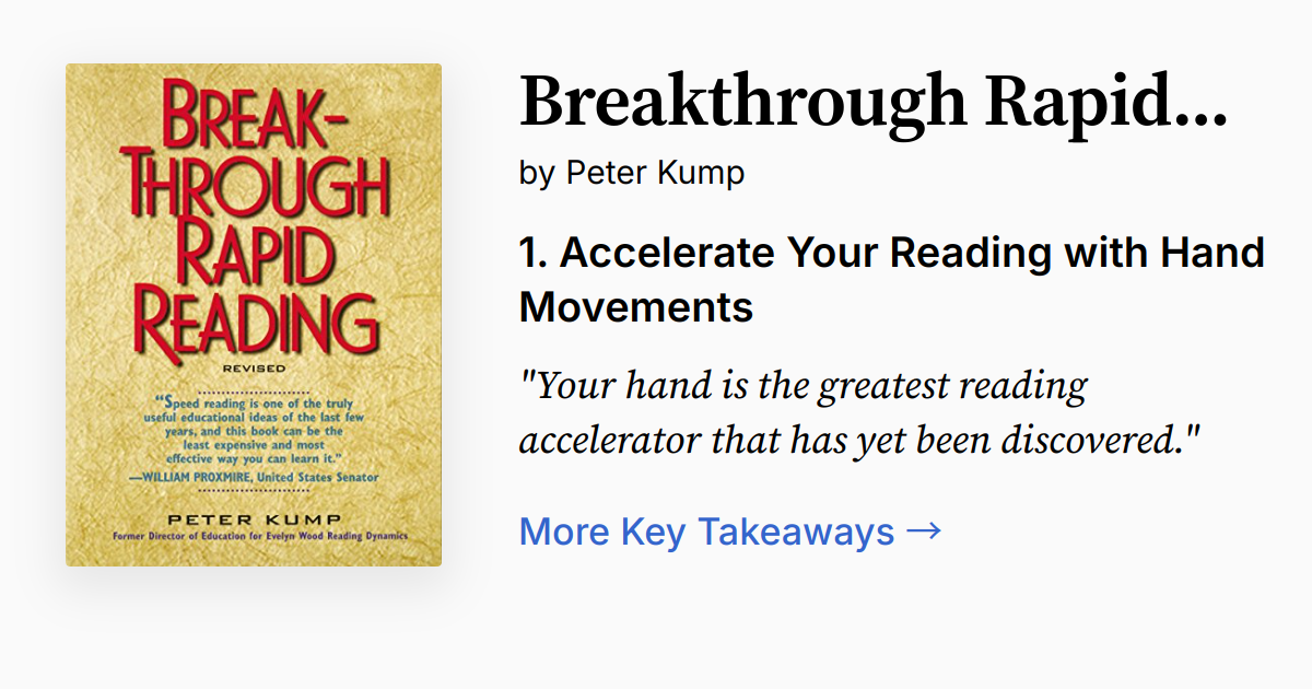 Breakthrough Rapid Reading | Summary, Quotes, FAQ, Audio