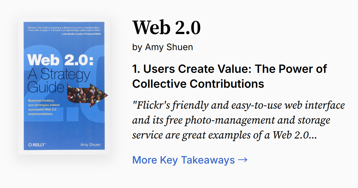 Web 2.0 by Amy Shuen | Summary, Audio, Quotes, FAQ