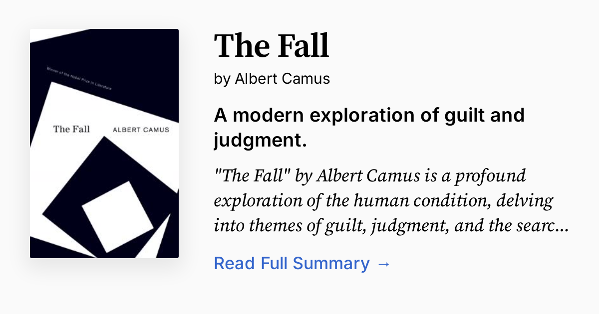 The Fall by Albert Camus | Summary, Analysis, FAQ
