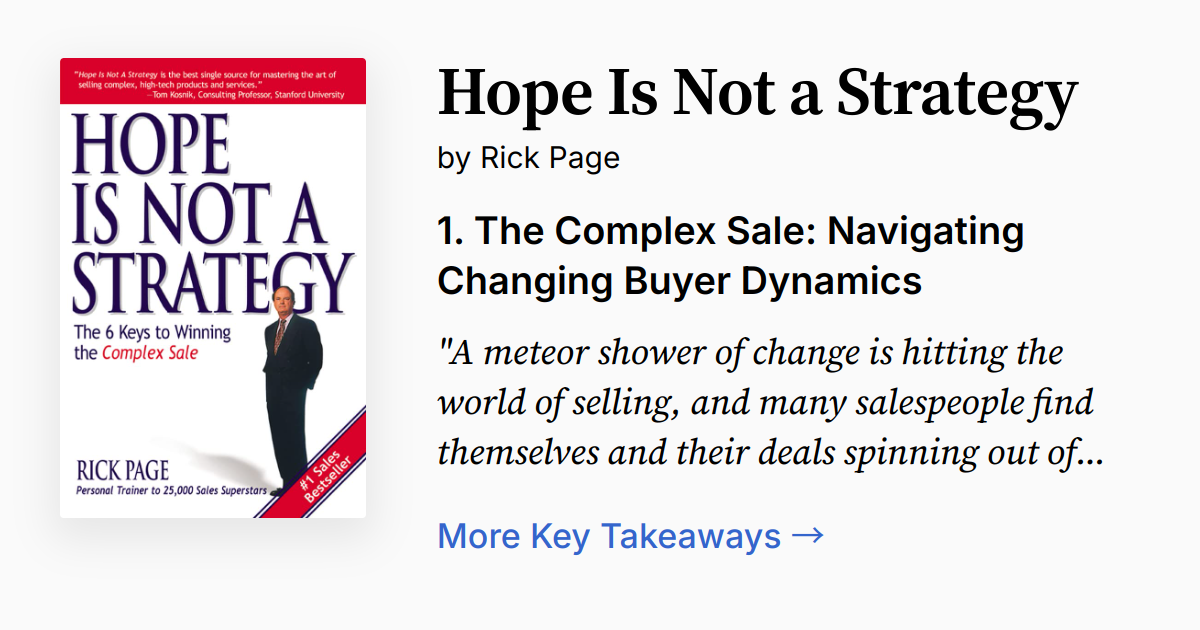 Hope Is Not a Strategy | Summary, Audio, Quotes, FAQ