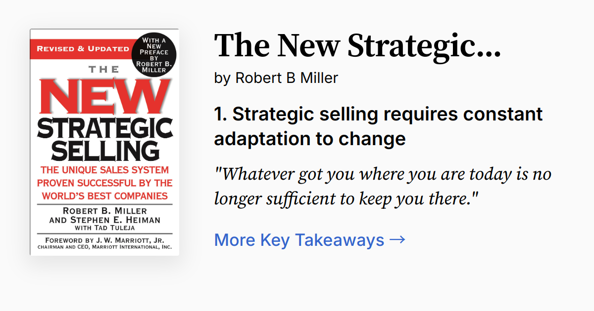 The New Strategic Selling | Summary, Audio, Quotes, FAQ