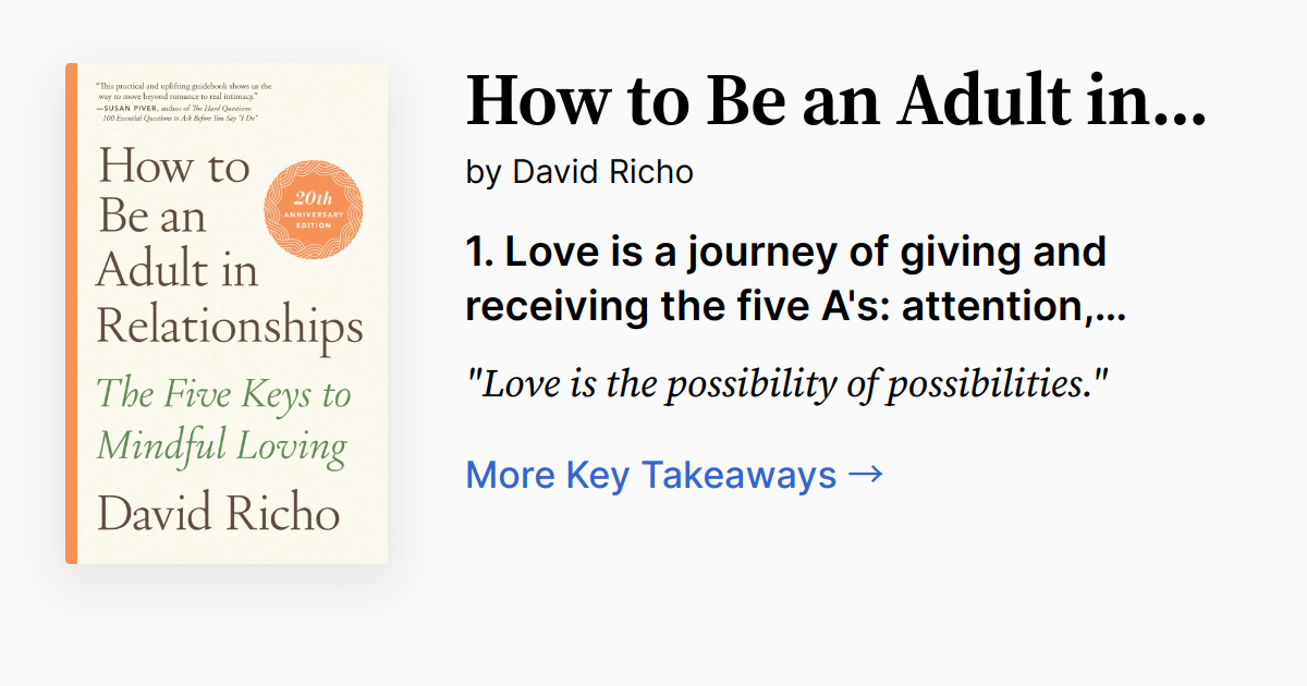 How to Be an Adult in Relationships | Summary, Audio, Quotes, FAQ