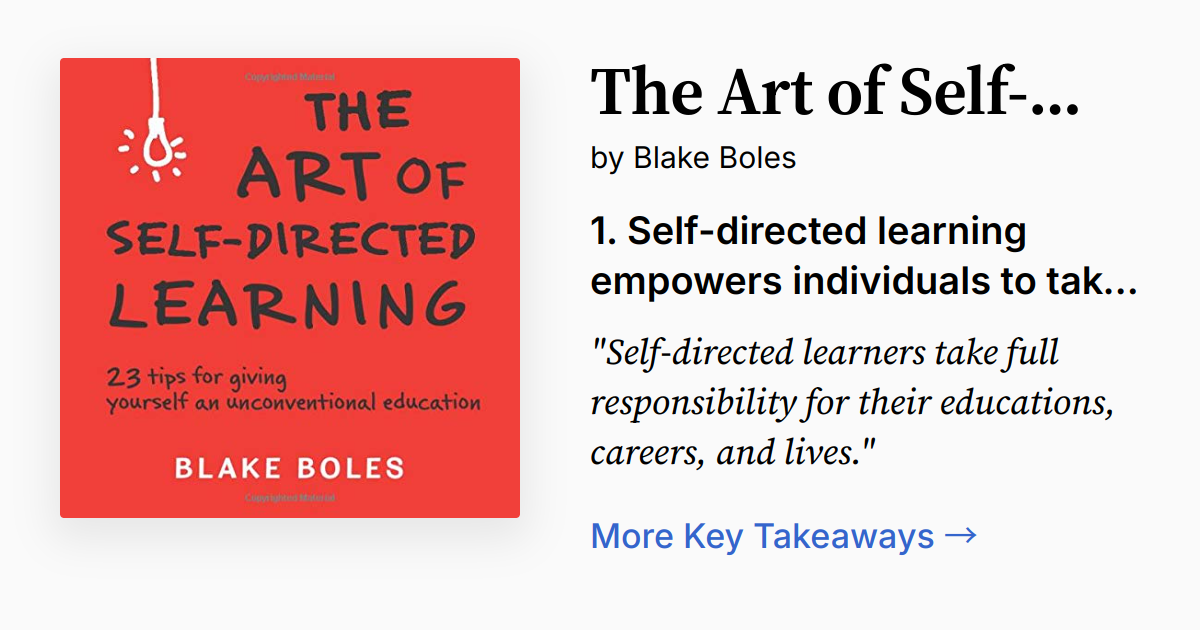 The Art of Self-Directed Learning | Summary, Quotes, FAQ, Audio