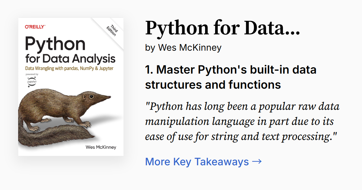 Python for Data Analysis | Summary, Quotes, FAQ, Audio