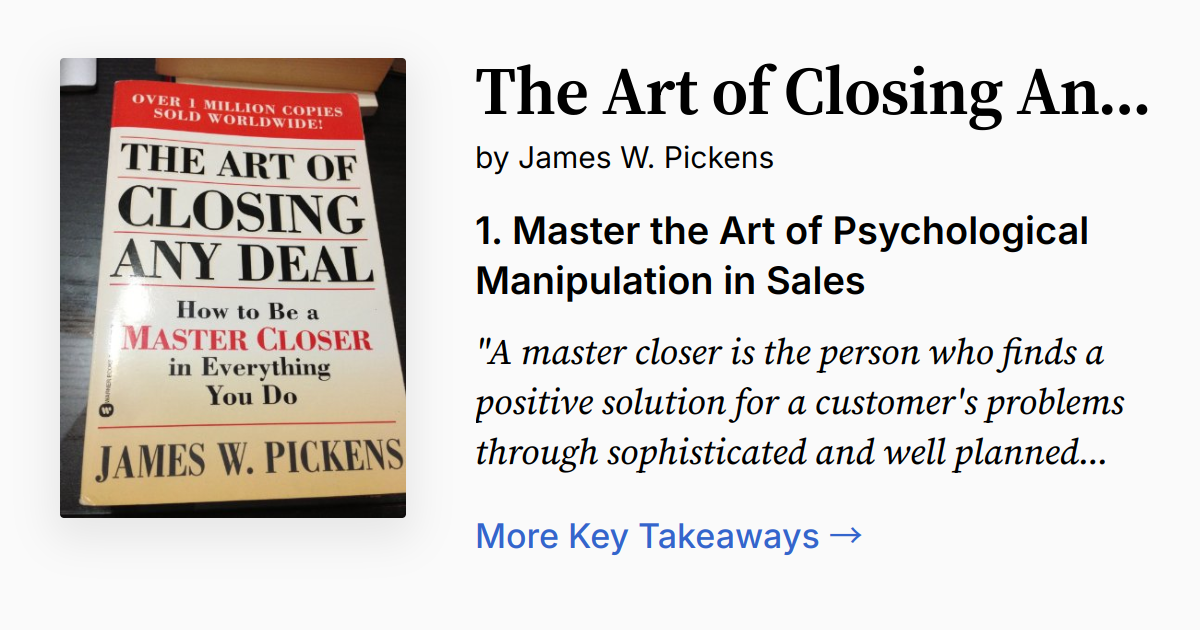 The Art of Closing Any Deal | Summary, Audio, Quotes