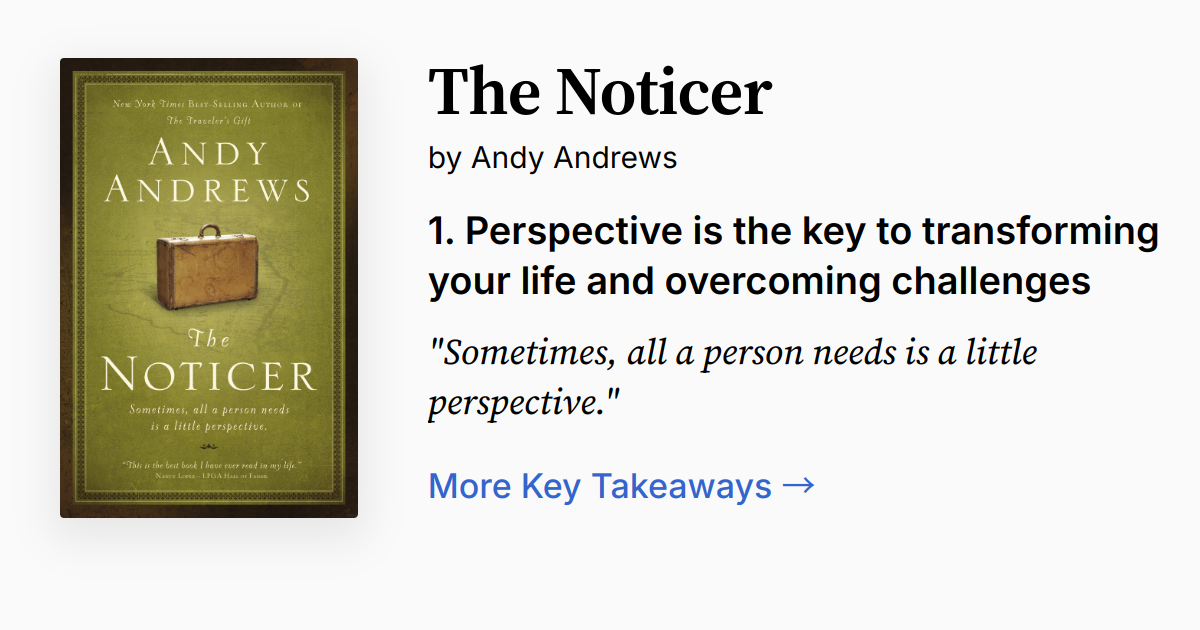 The Noticer by Andy Andrews | Summary, Quotes, FAQ, Audio