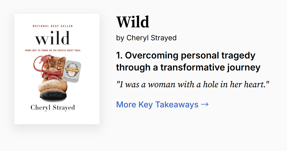 Wild by Cheryl Strayed | Summary, Audio, Quotes, FAQ