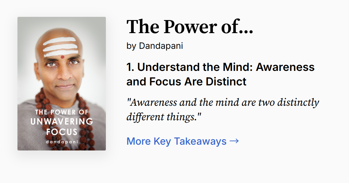 The Power of Unwavering Focus | Summary, Audio, Quotes, FAQ
