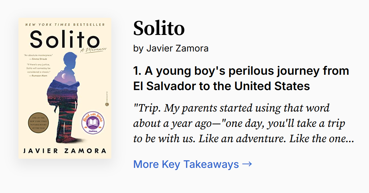 Solito by Javier Zamora | Summary, Audio, Quotes, FAQ