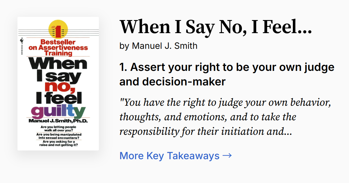 When I Say No, I Feel Guilty | Summary, Audio, Quotes, FAQ
