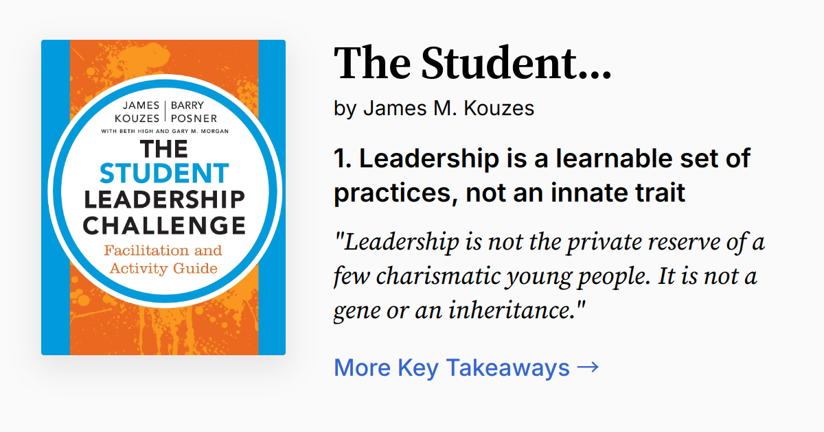 The Student Leadership Challenge | Summary, Quotes, FAQ, Audio