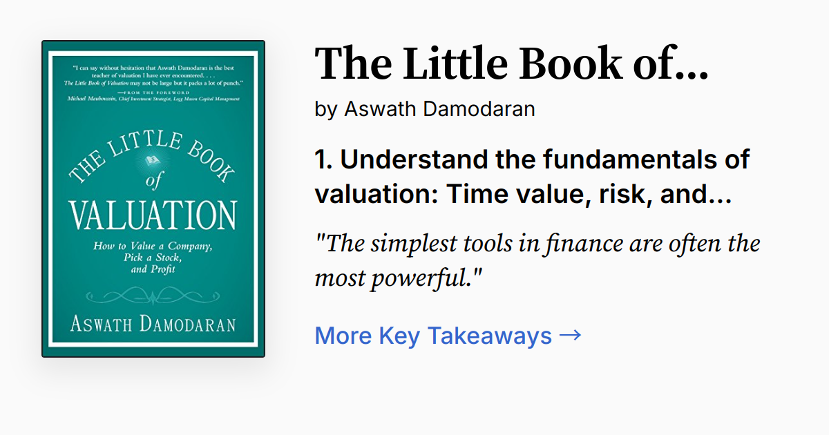 The Little Book of Valuation | Summary, Audio, Quotes, FAQ