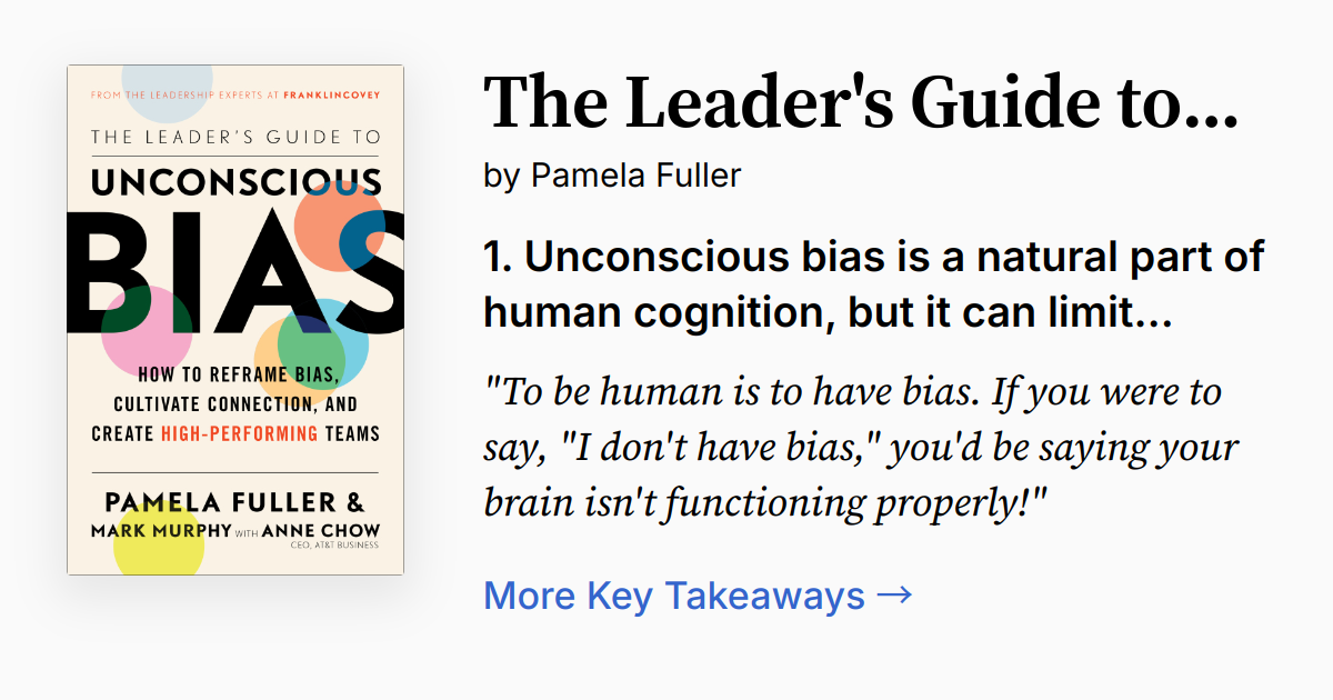 The Leader's Guide to Unconscious Bias | Summary, Audio, Quotes, FAQ