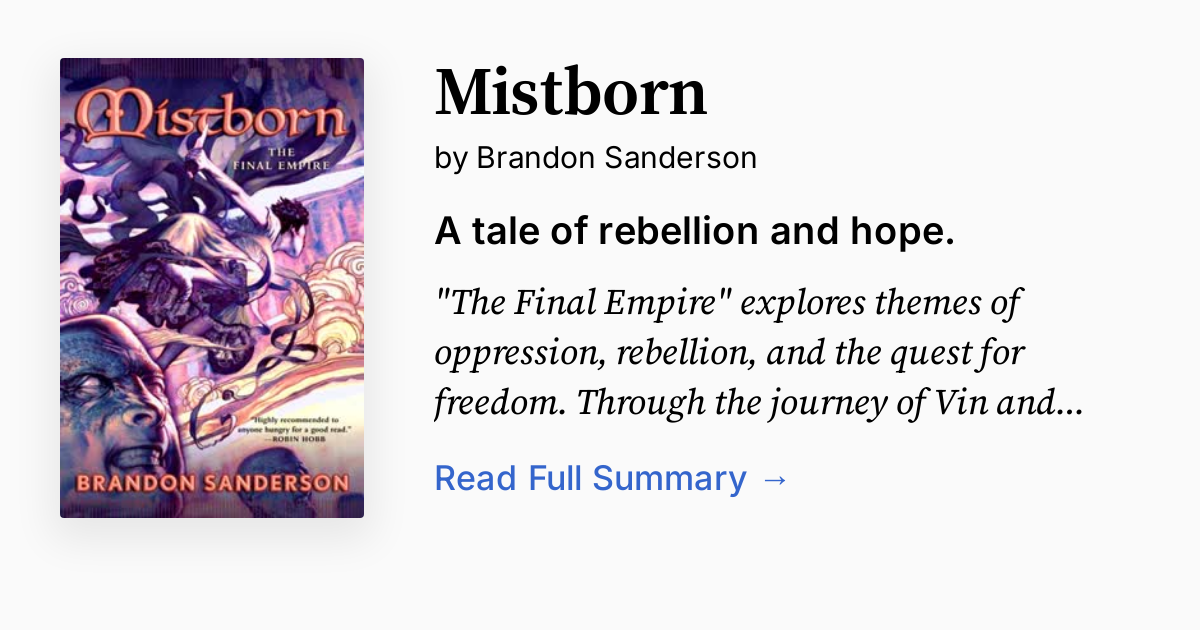 Mistborn by Brandon Sanderson | Summary, Analysis, FAQ