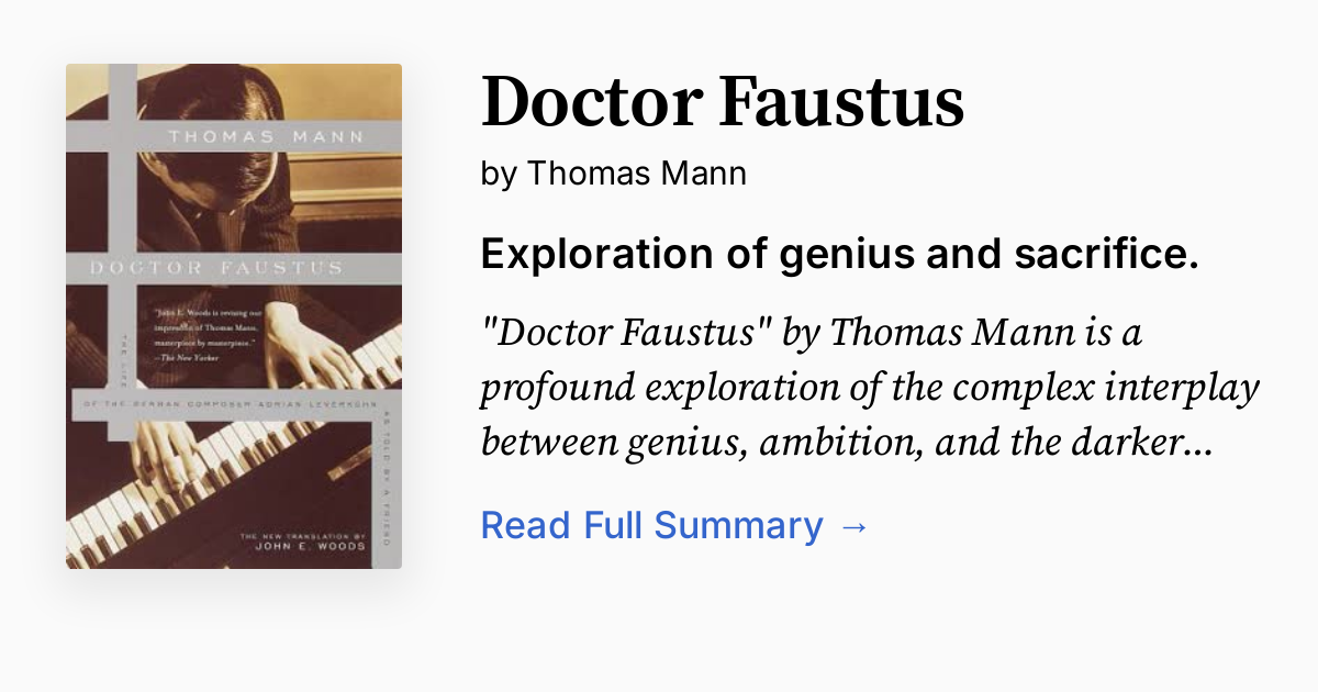 Doctor Faustus by Thomas Mann | Summary, Analysis, FAQ