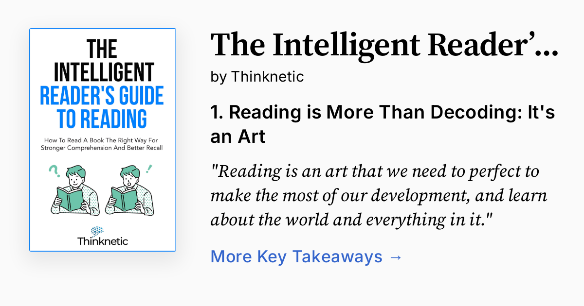 The Intelligent Reader’s Guide to Reading | Summary, Audio, Quotes