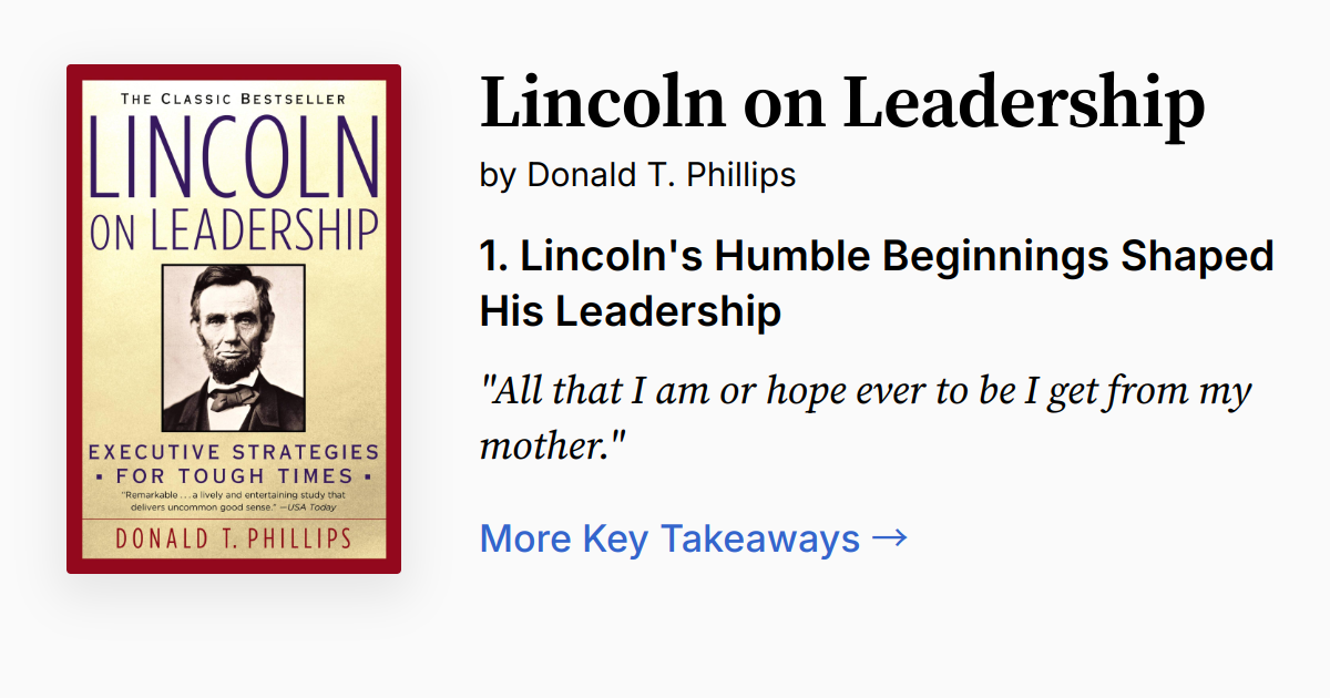 Lincoln on Leadership | Summary, Audio, Quotes, FAQ