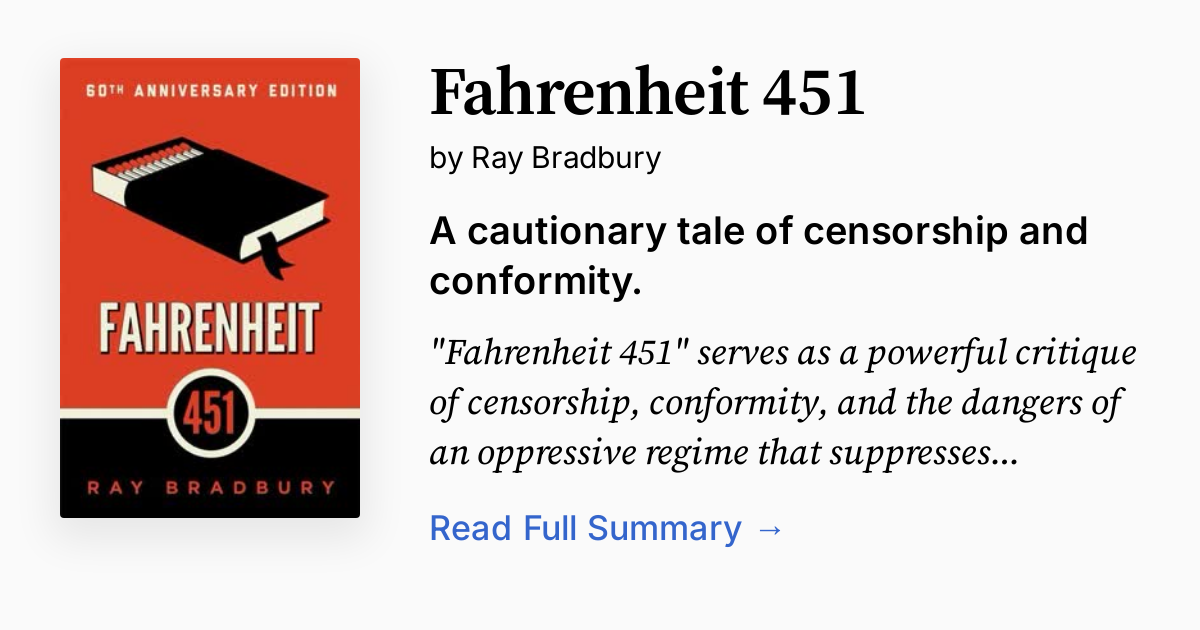 Fahrenheit 451 by Ray Bradbury | Summary, Analysis, FAQ