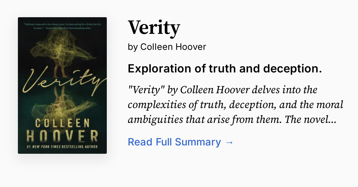 Verity by Colleen Hoover | Summary, Analysis, FAQ