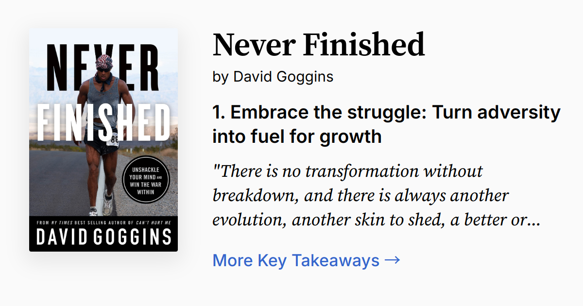 Never Finished by David Goggins | Summary, Quotes, FAQ, Audio