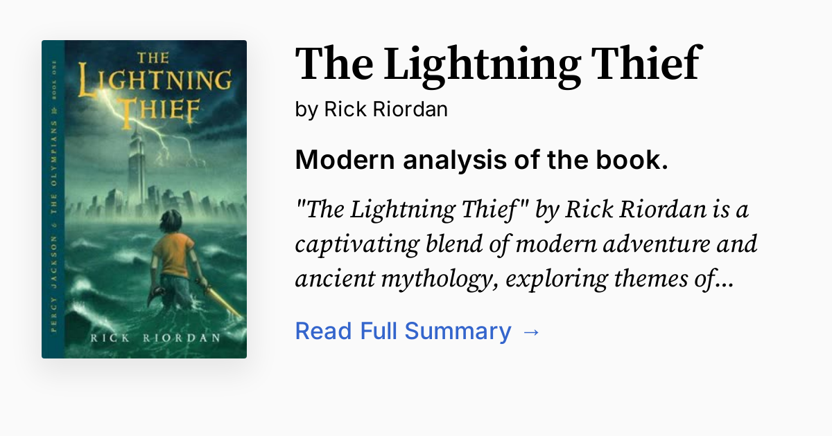 The Lightning Thief | Summary, Analysis, FAQ