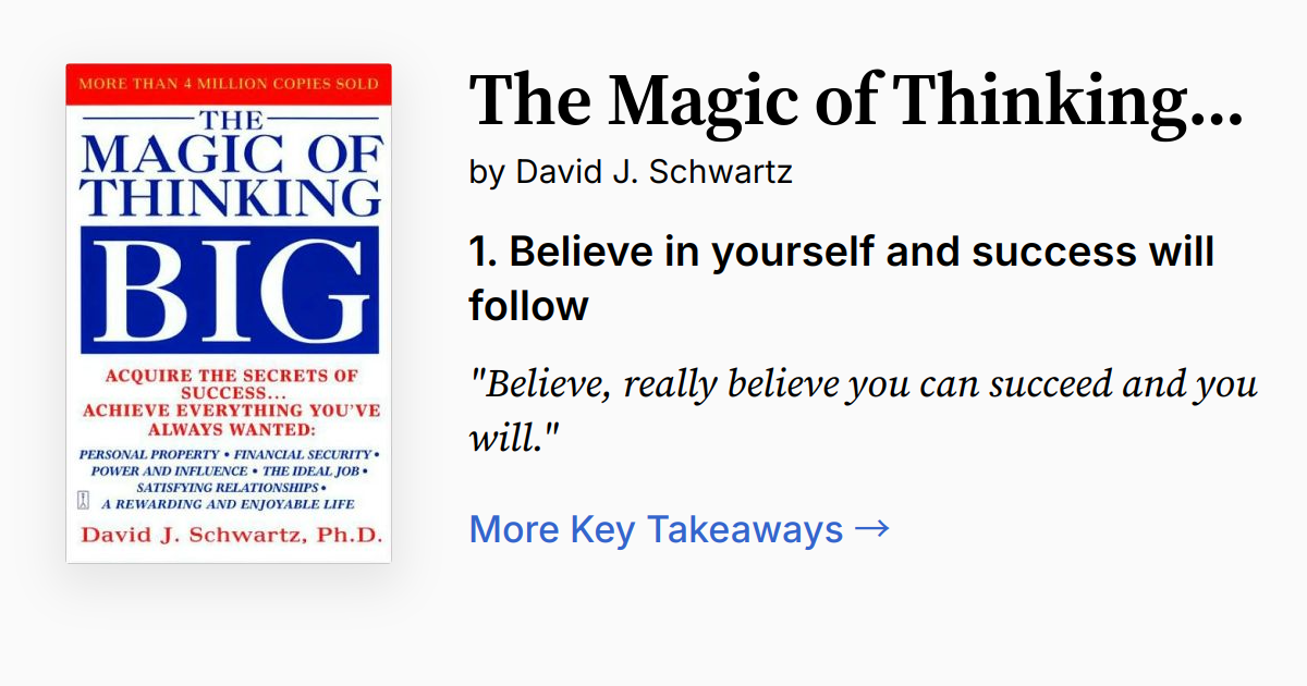 The Magic of Thinking Big | Summary, Audio, Quotes, FAQ