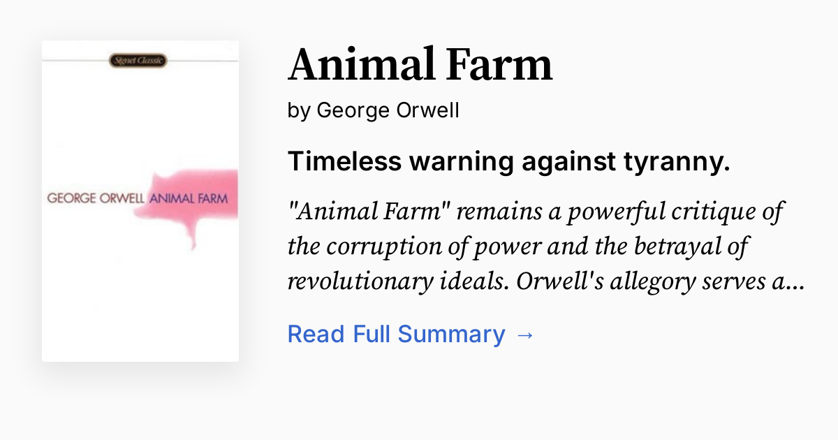 Animal Farm by George Orwell | Summary, Analysis, FAQ