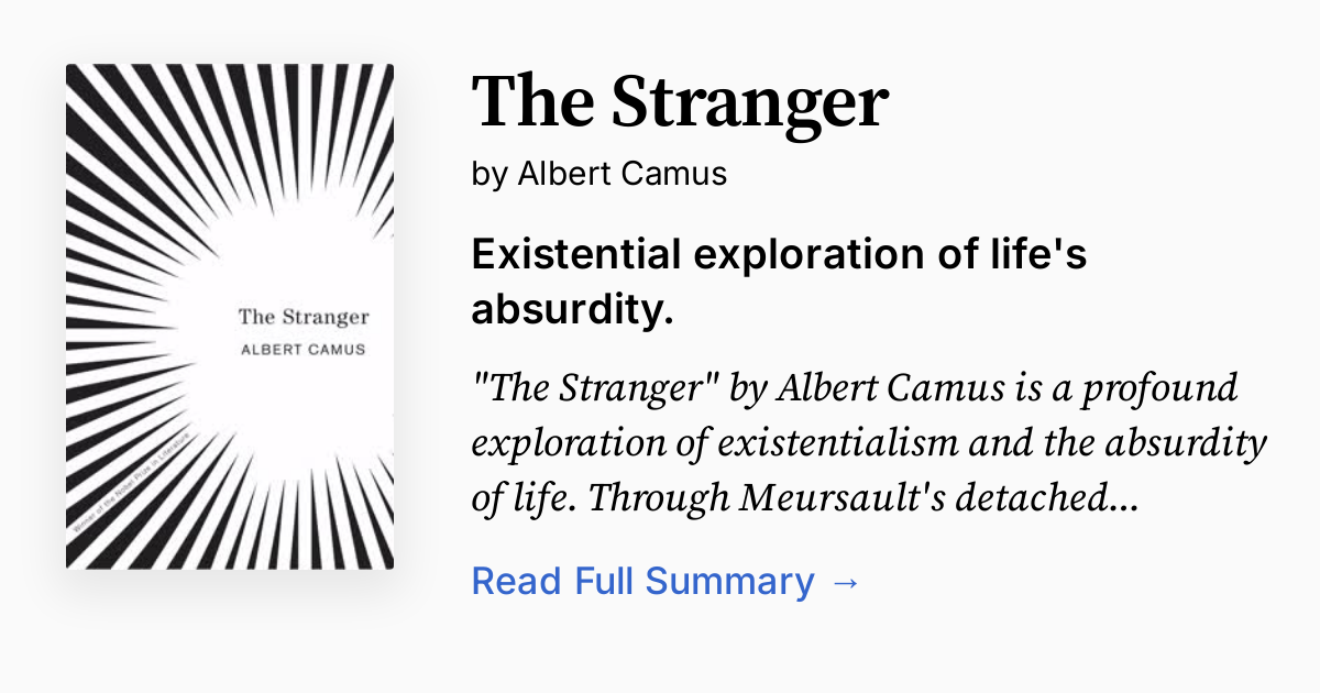 The Stranger by Albert Camus | Summary, Audio, Analysis, FAQ