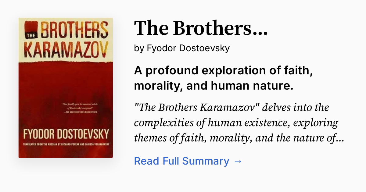 The Brothers Karamazov | Summary, Analysis, FAQ