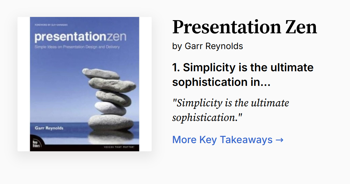 Presentation Zen | Summary, Audio, Quotes, FAQ