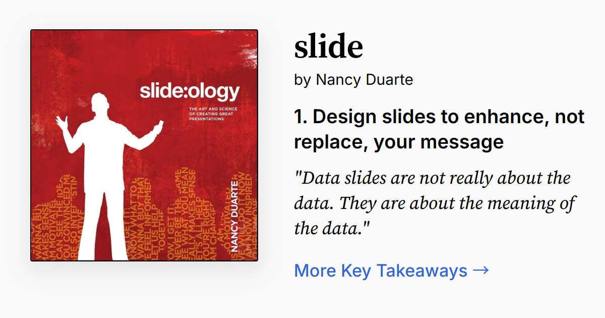 slide by Nancy Duarte | Summary, Quotes, FAQ, Audio
