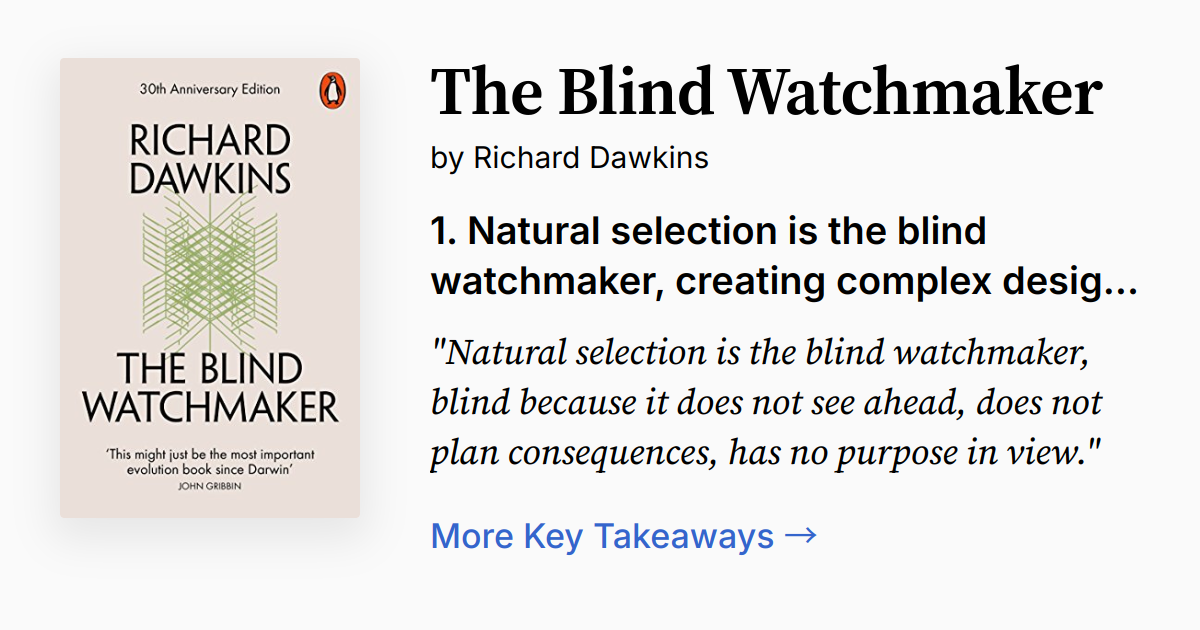 The Blind Watchmaker | Summary, Quotes, FAQ, Audio