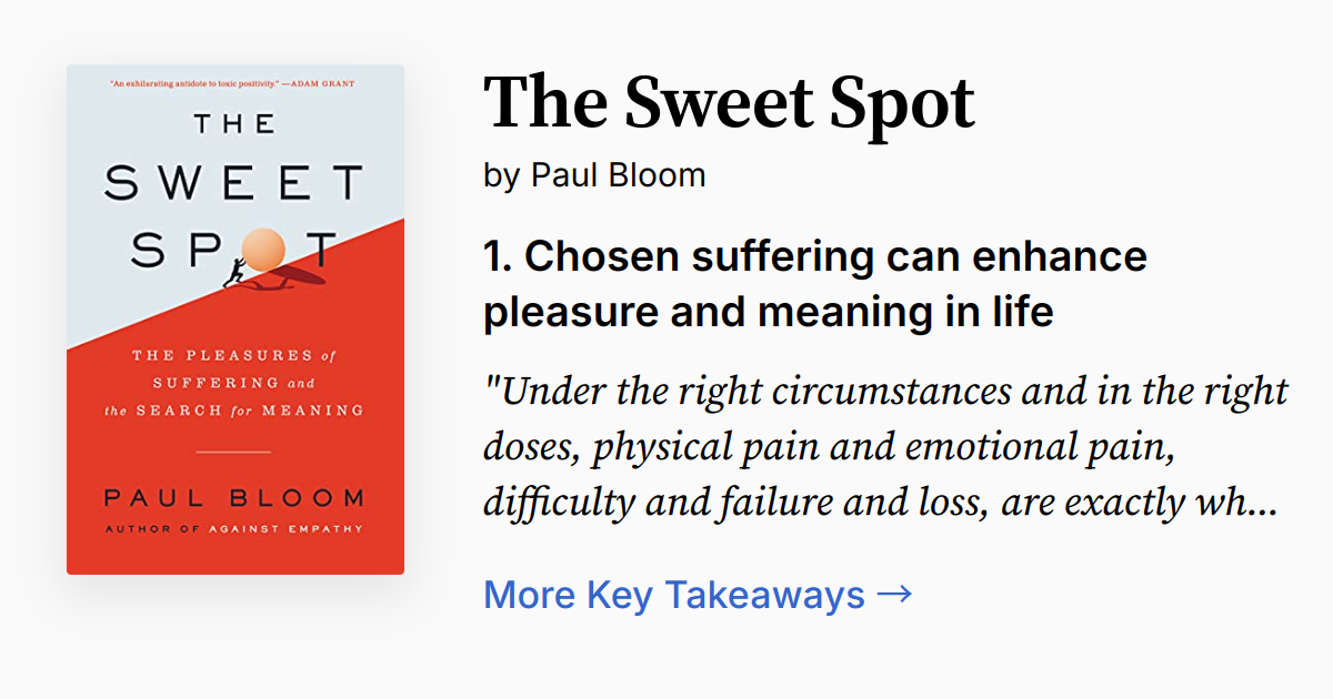 The Sweet Spot by Paul Bloom | Summary, Audio, Quotes, FAQ