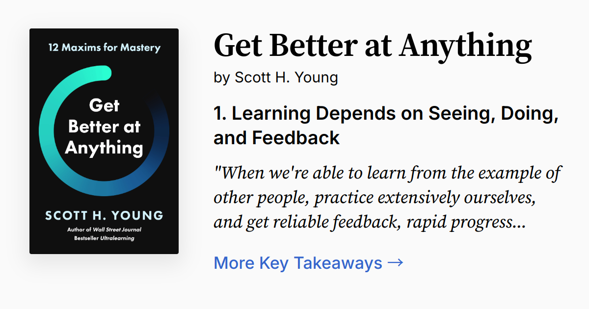 Get Better at Anything | Summary, Audio, Quotes, FAQ