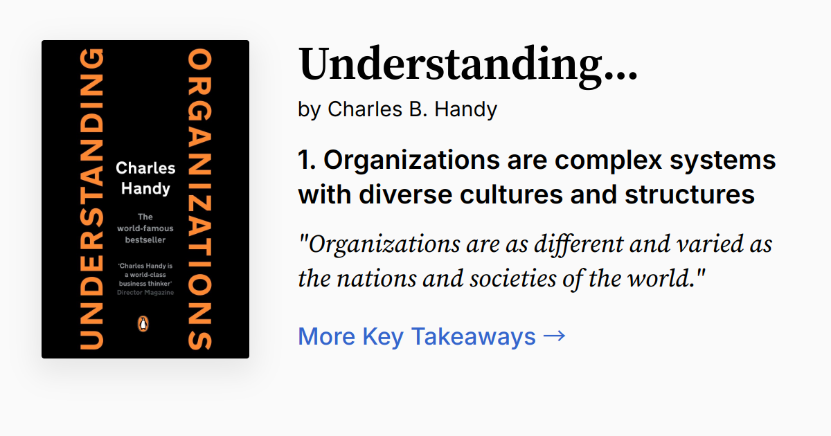 Understanding Organizations | Summary, Audio, Quotes