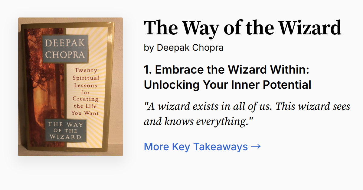 The Way of the Wizard | Summary, Audio, Quotes, FAQ