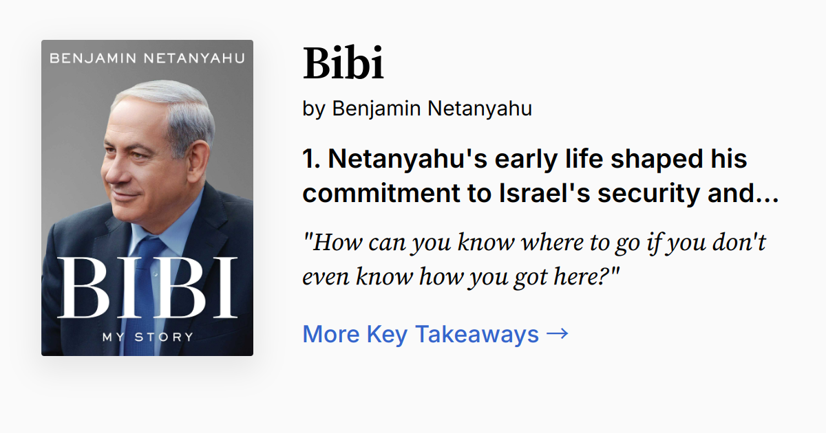 Bibi by Benjamin Netanyahu | Summary, Quotes, FAQ, Audio