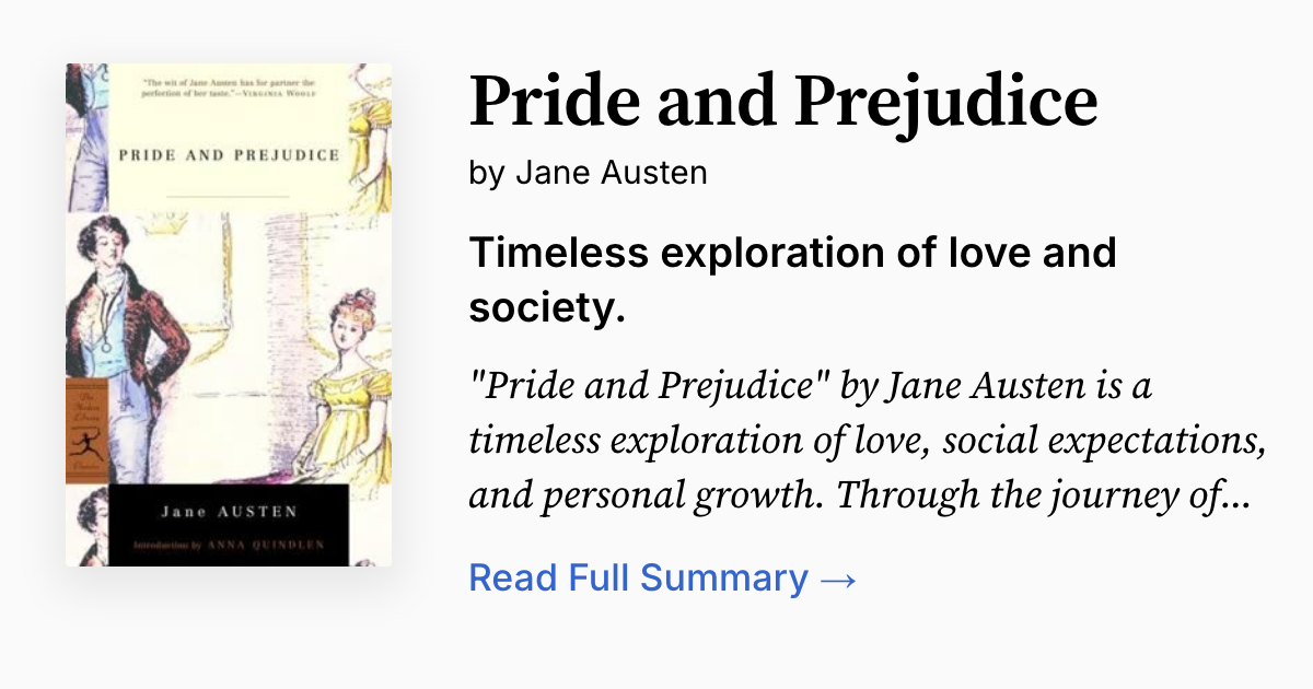 Pride and Prejudice | Summary, Analysis, FAQ