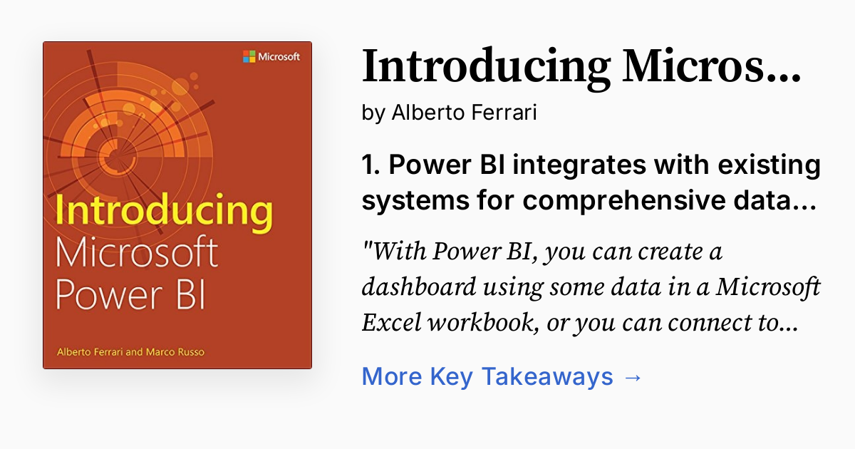 Introducing Microsoft Power BI | Summary, Audio, Quotes, FAQ