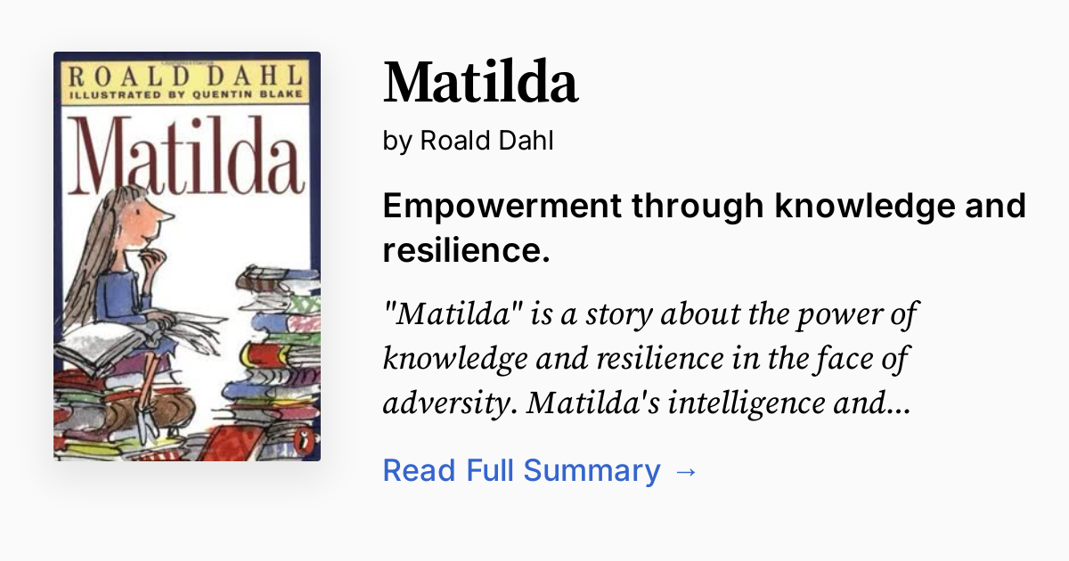 Matilda by Roald Dahl | Summary, Analysis, FAQ